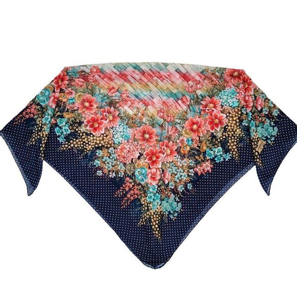 Zambak | Accessories | Zambakwomens Turkish Floral Squareblue Pink ...